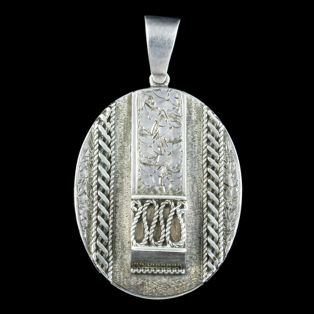 Antique Victorian Silver Locket Circa 1900 Engraved Ivy – Jewellery ...